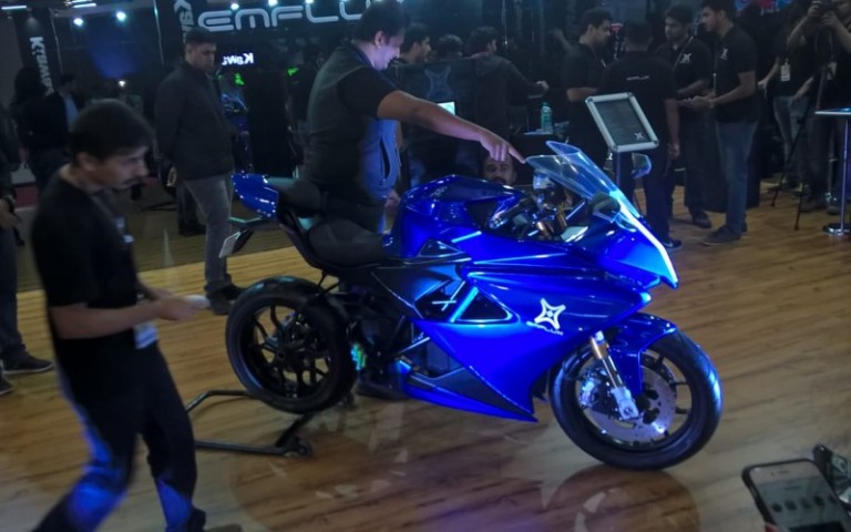 #AutoExpo2018 Emflux One Electric Superbike Launched - Bike India